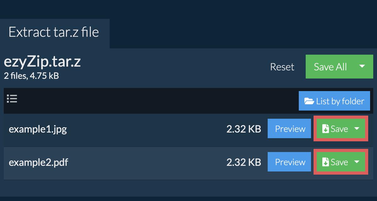 Extract TAR Z TAZ TZ File Online No Limits EzyZip