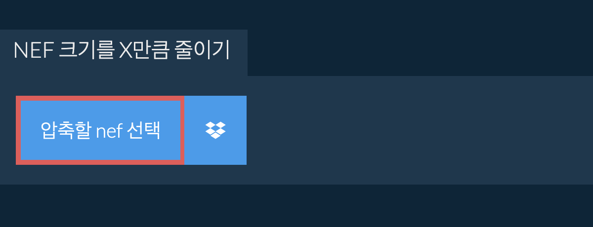 NEF 크기를 X만큼 줄이기 | NEF 파일 압축 - ezyZip